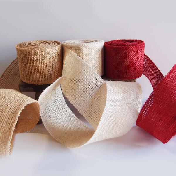 Ivory Burlap Jute Ribbon 3 Inch Wide