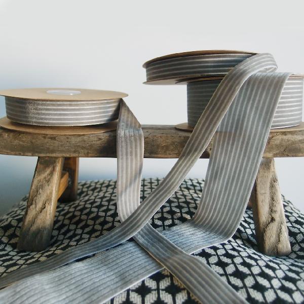 Velvet Corduroy Grey Ribbon